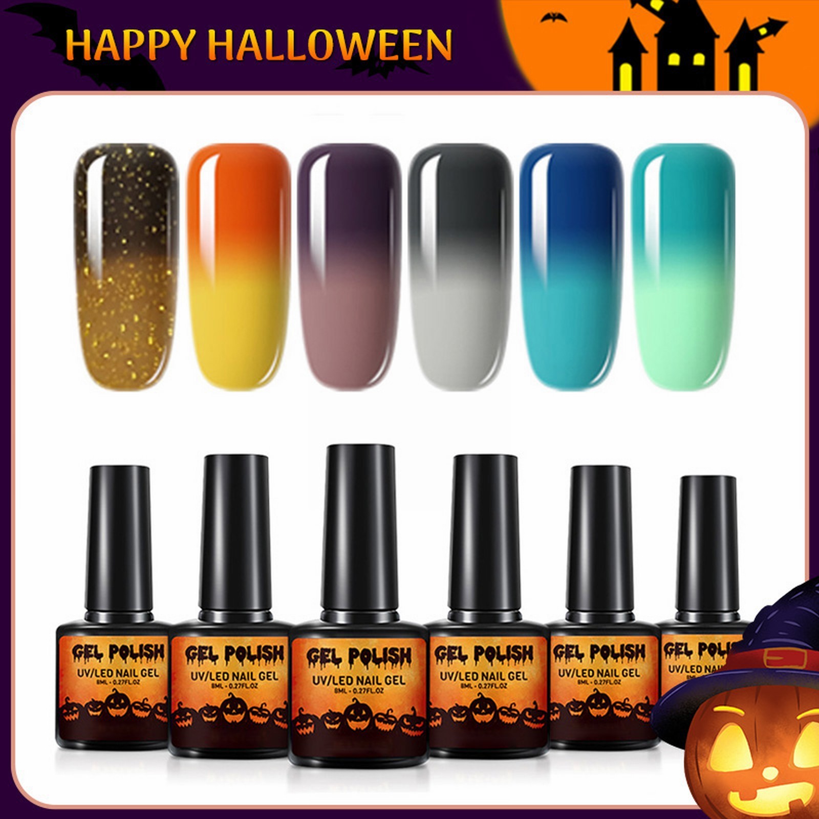 Color Changing Gel Nail Polish 30 Colors Temperature Regulating Summer ...